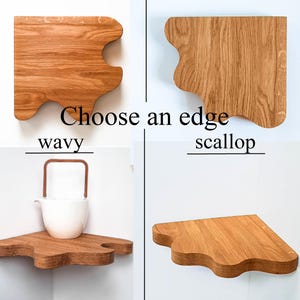 Floating Corner Shelf Wavy Shelves Scallop Corner Bookshelf Minimalist ...