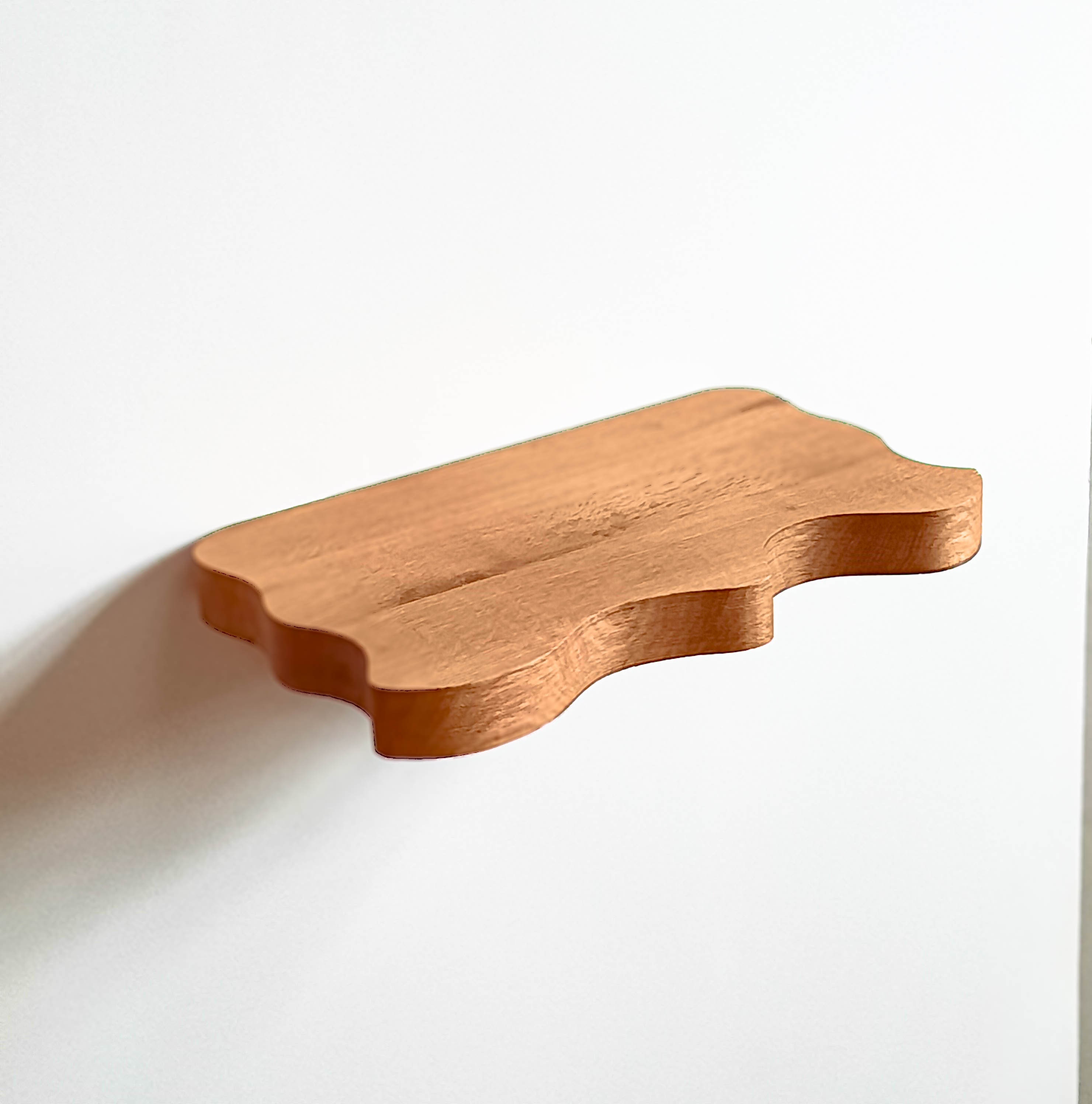 Large to Medium Wavy Floating Shelf With Brackets OAK Squiggle Shelf ...