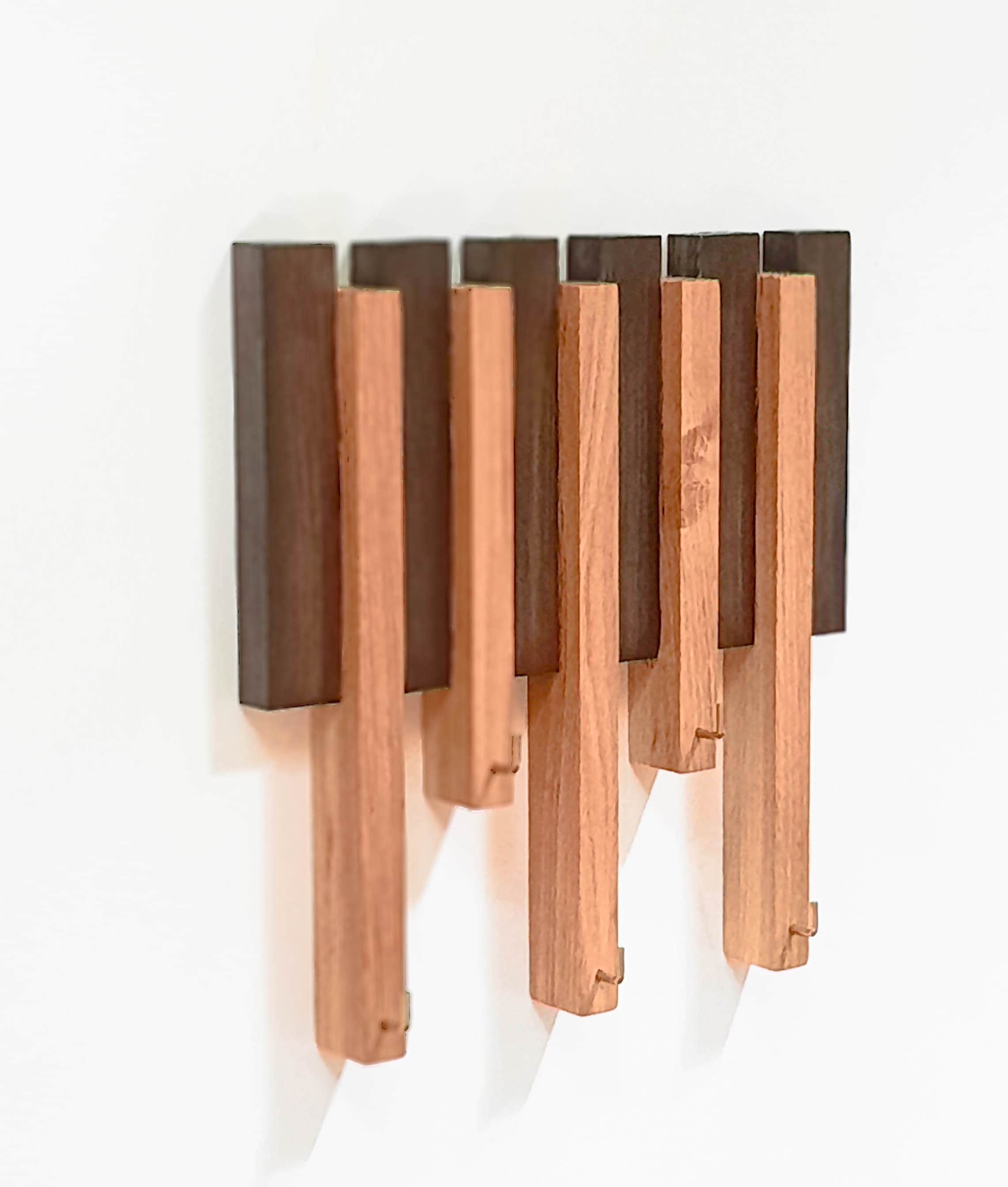 Wooden Key Hanger. Modern Key Holder. OAK Solid Wood Key Rack Wall ...