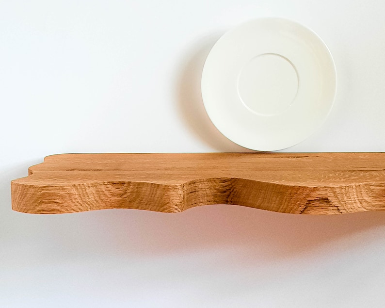 Long Wavy Floating Shelf With Brackets OAK Curvy Large Book - Etsy