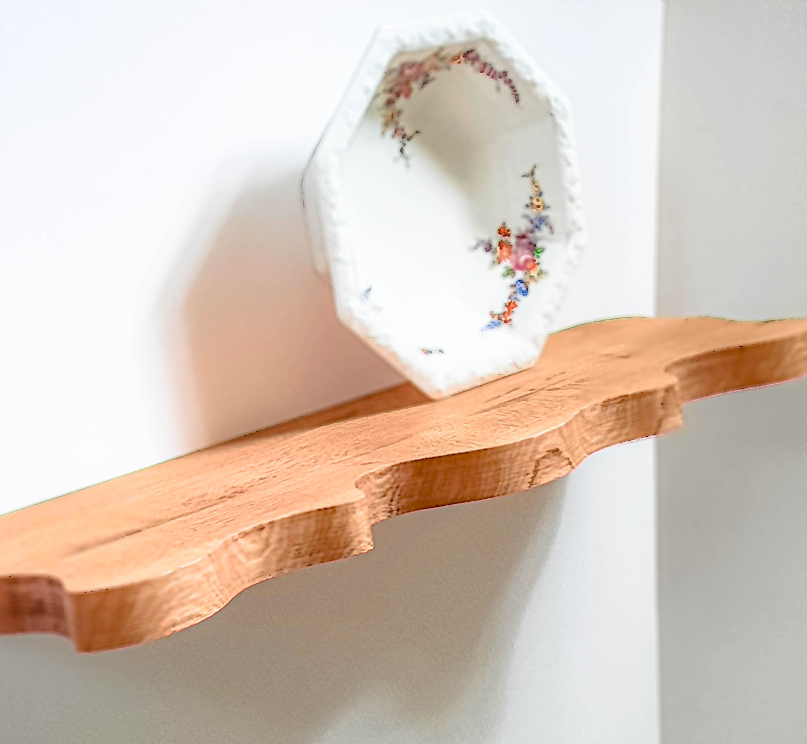 Large to Medium Wavy Floating Shelf With Brackets OAK Squiggle Shelf ...