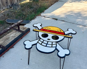 One Piece Wooden Bed Side Table With Handmade Pyrography / Anime ...