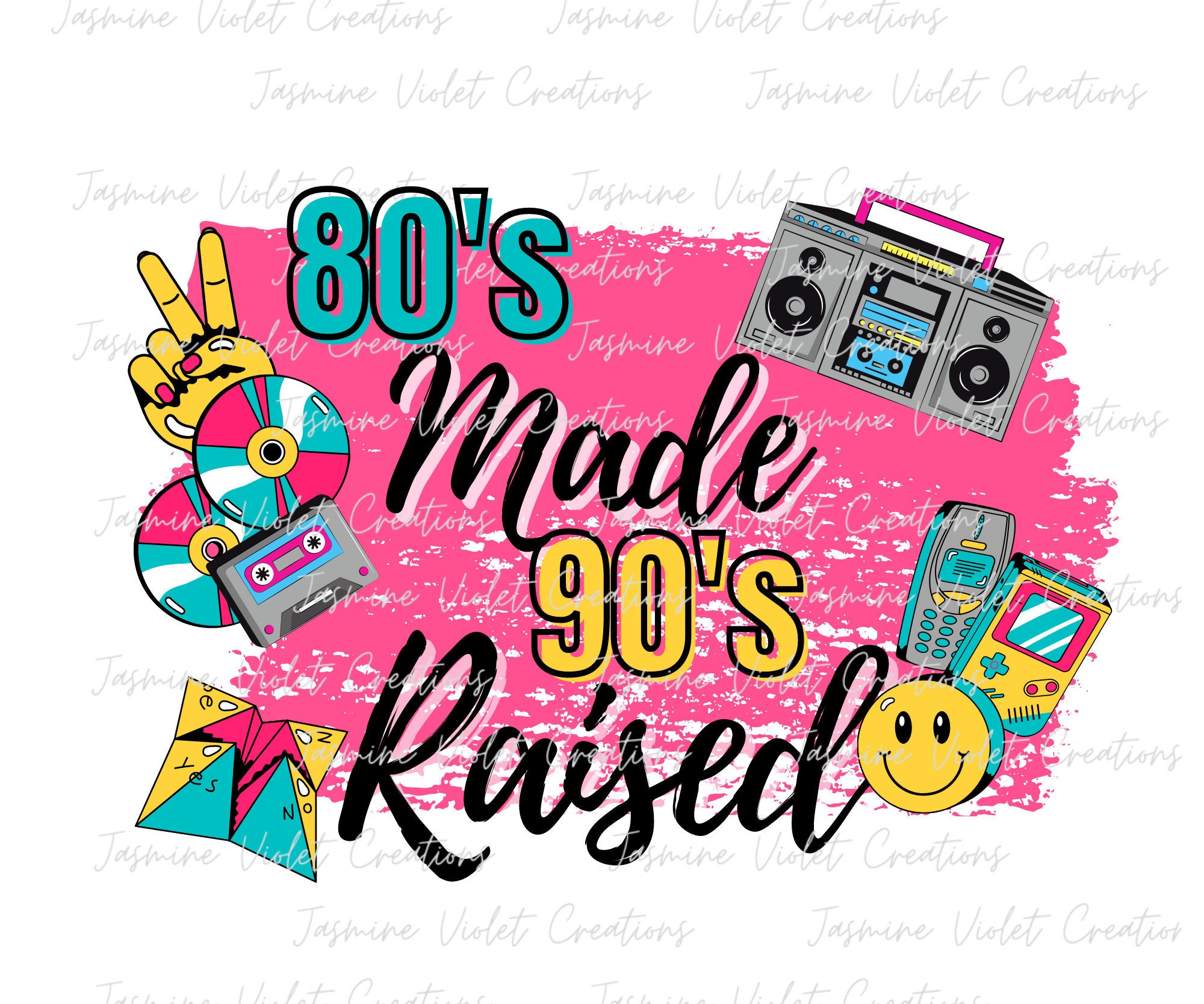 80s Made 90s Raised Digital Image Images PNG File | Etsy