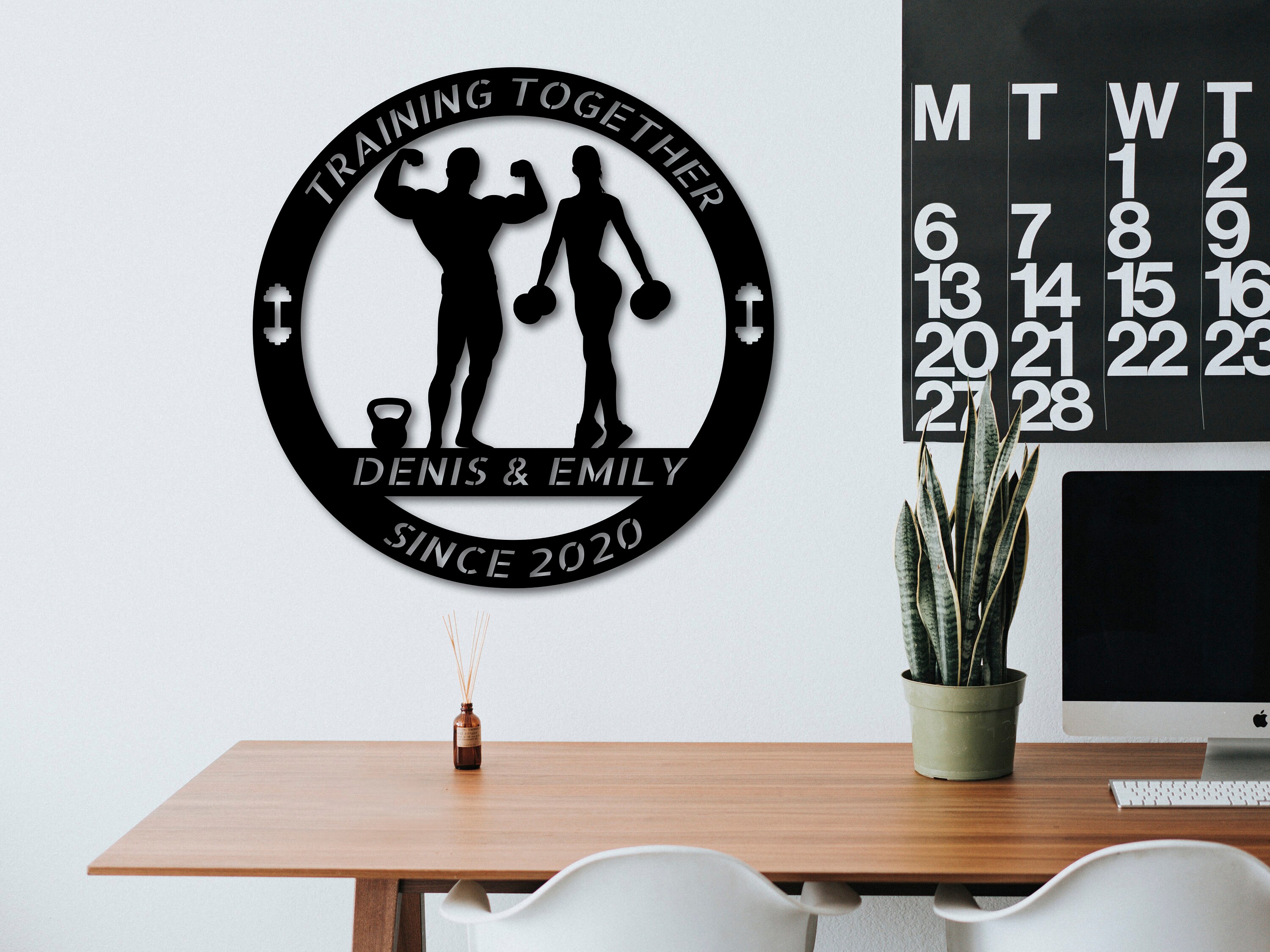 Personalized Fitness Gym Couple Metal Sign, Wall Art Decoration for ...