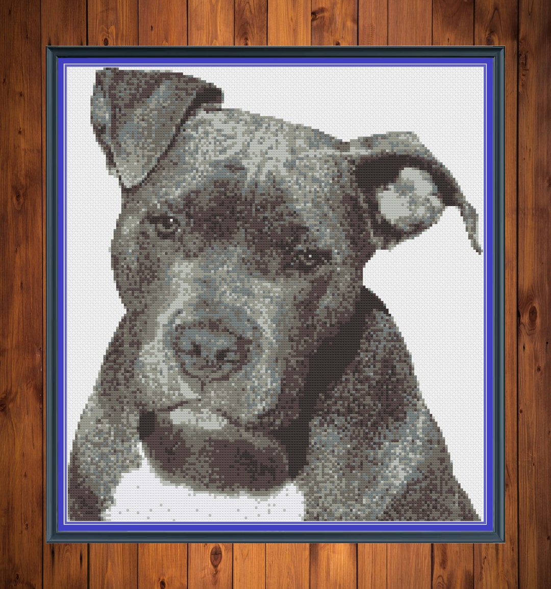 Pitbull Cross Stitch Pattern PDF, Pittie Cross Stitch, Modern Cross ...