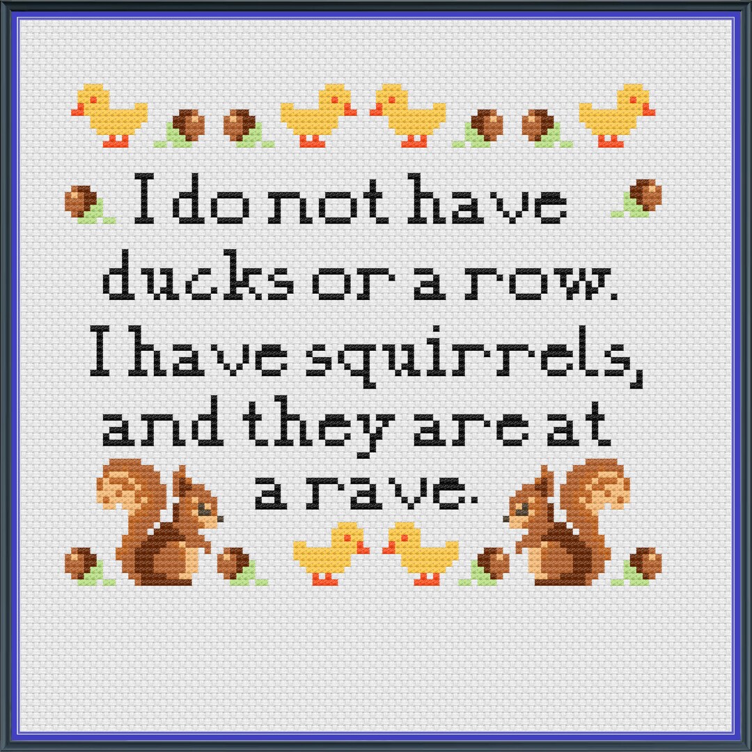 Squirrels at a Rave Cross Stitch Pattern PDF, Modern Cross Stitch ...