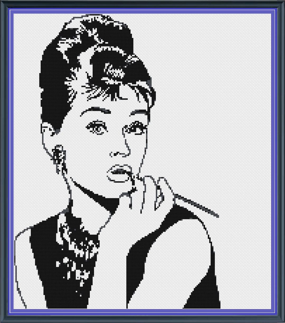 Audrey Hepburn Silhouette Cross Stitch Pattern PDF, Audrey Hepburn ...