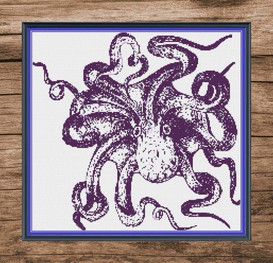 Octopus Cross Stitch Pattern PDF, Octopus Cross Stitch, Modern Cross ...