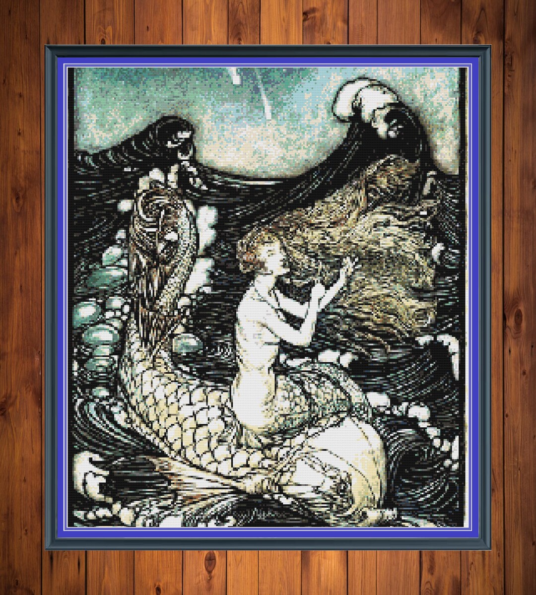 Shakespeare Mermaid Cross Stitch Pattern PDF, Counted Cross Stitch ...