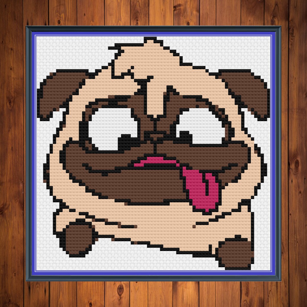 Pug Cross Stitch Pattern PDF Dog Cross Stitch Pug Cross - Etsy