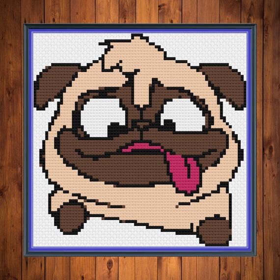 Pug Cross Stitch Pattern PDF Dog Cross Stitch Pug Cross - Etsy