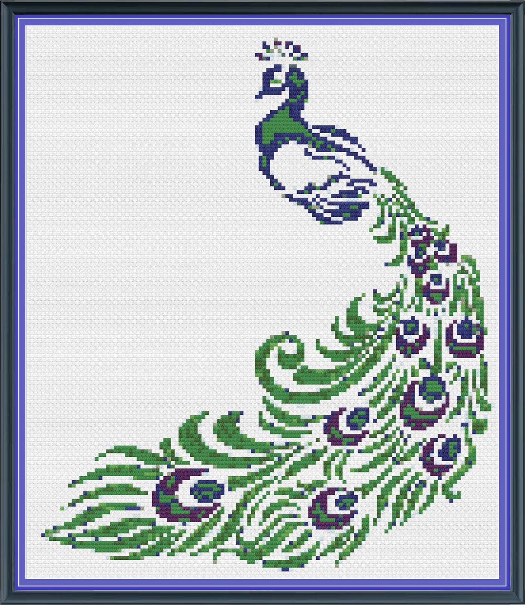 Peacock Cross Stitch Pattern PDF, Peacock Cross Stitch, Bird Cross ...