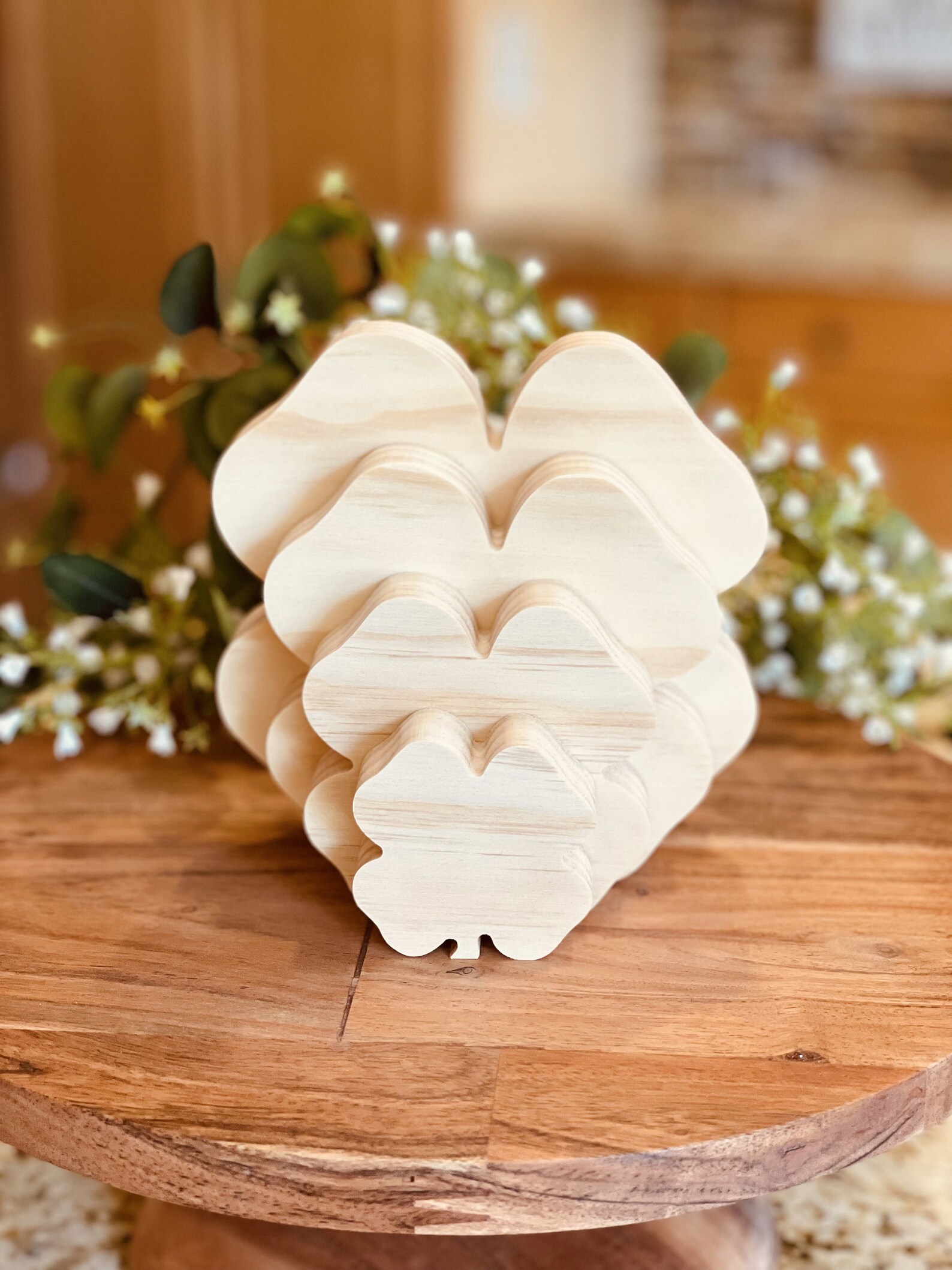 4-leaf Clover Shaped Craft Wood Unfinished Tiered Tray Decor | Etsy