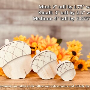 Acorn Shaped Craft Wood, Unfinished Tiered Tray Decor, Chunky Wood ...