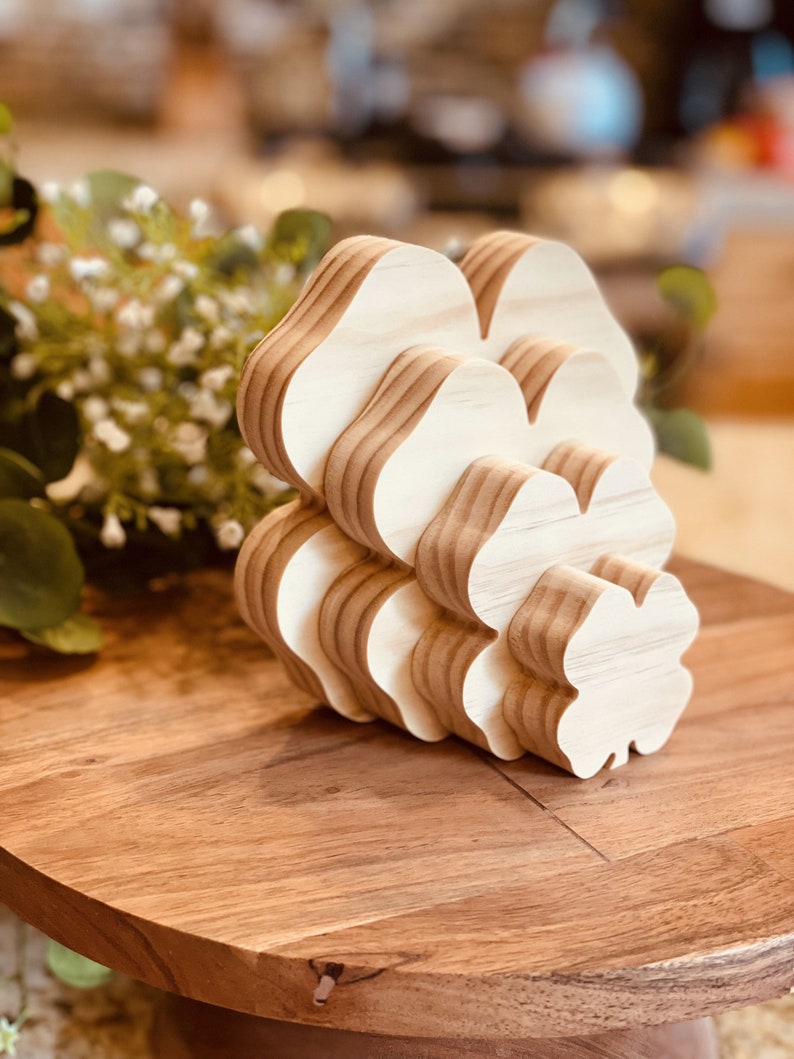 4-leaf Clover Shaped Craft Wood Unfinished Tiered Tray Decor | Etsy