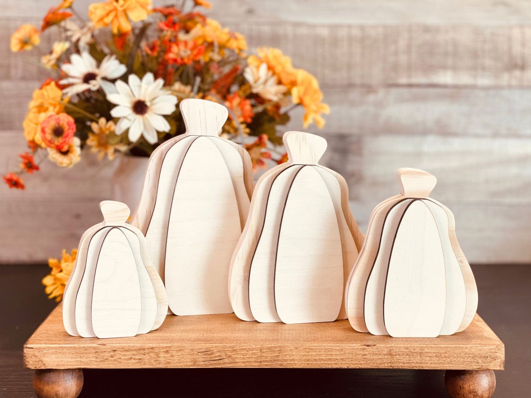 Curvy Pumpkin Shaped Craft Wood STACKED Unfinished Tiered - Etsy