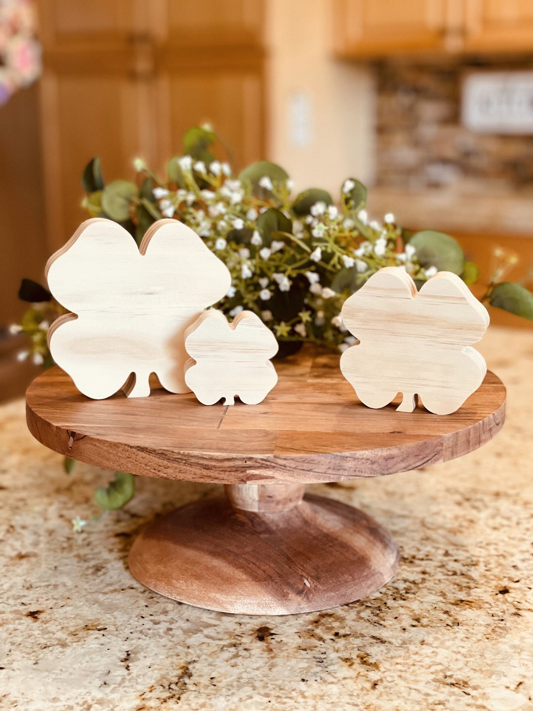 4-leaf Clover Shaped Craft Wood Unfinished Tiered Tray Decor - Etsy