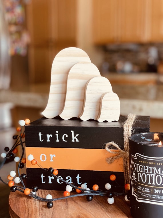 Ghost Shaped Craft Wood Unfinished Tiered Tray Decor - Etsy