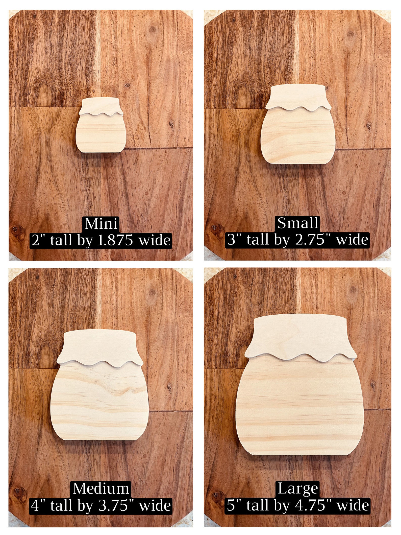 Jam Jar Shaped Craft Wood Unfinished Tiered Tray Decor Free - Etsy