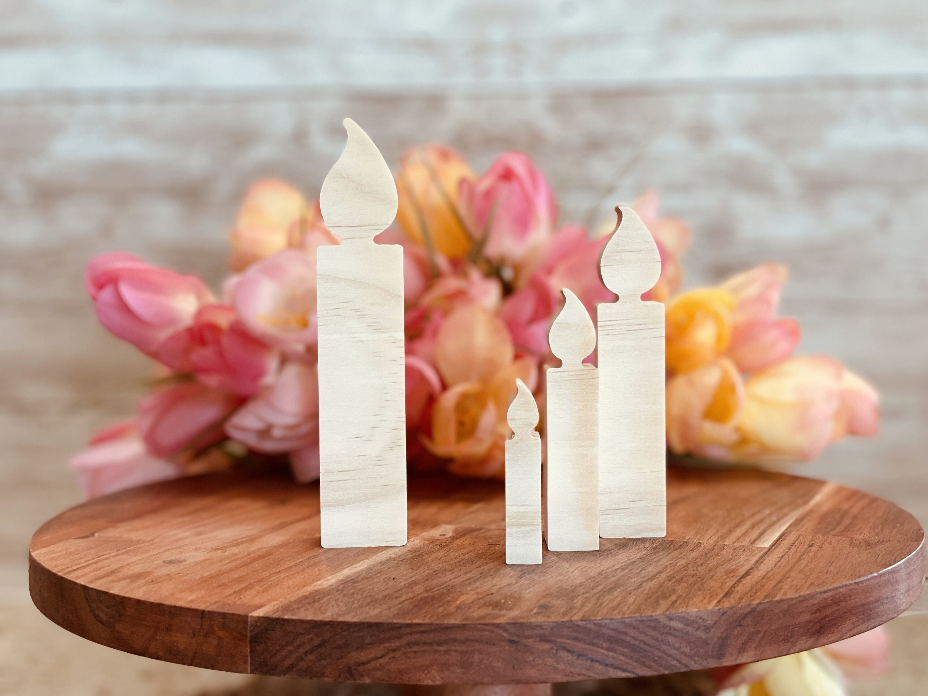 Candle Shaped Craft Wood Unfinished Birthday Candle Birthday - Etsy