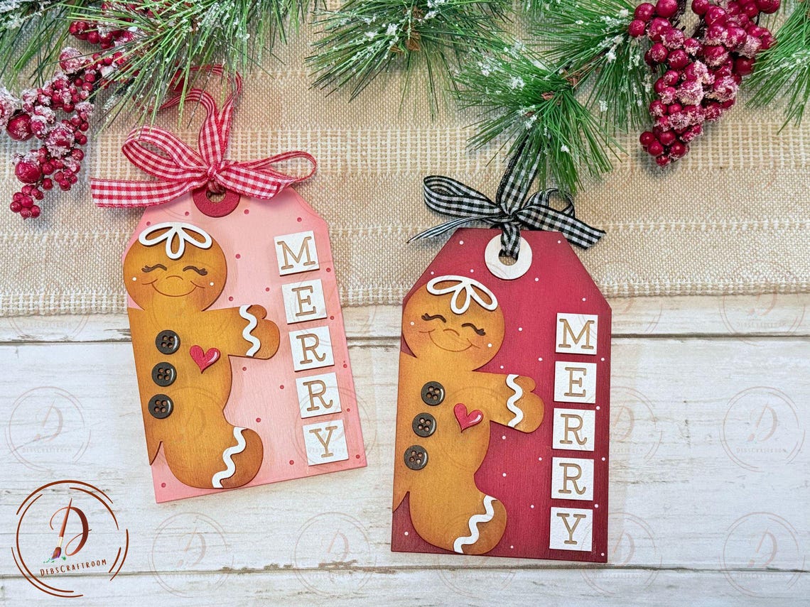 DIY Merry Gingerbread Gift Tag Ornament | DIY Christmas Ornament ...