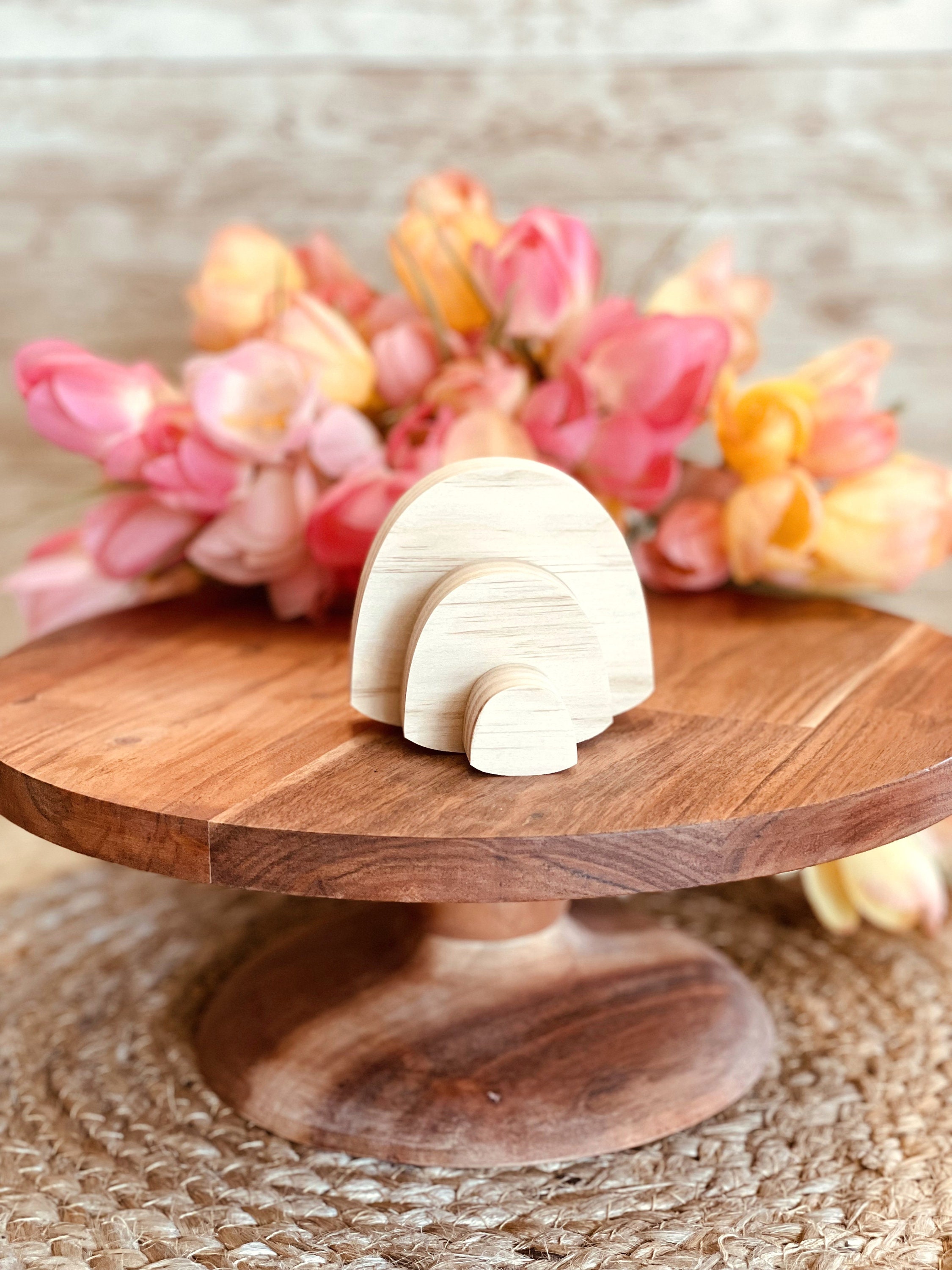 Gumdrop Shaped Craft Wood Unfinished Tiered Tray Decor DIY - Etsy