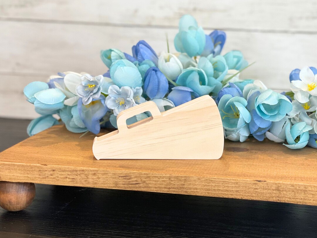 Megaphone Shaped Craft Wood, Unfinished Tiered Tray Decor, Sports Craft ...