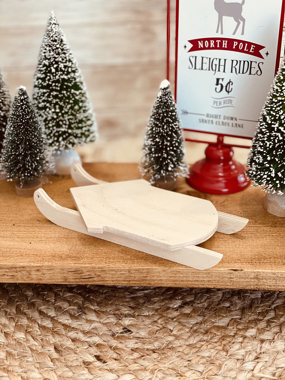 Sled Kit Craft Wood, Sled Ornament, Winter Ornament, DIY Craft Wood ...