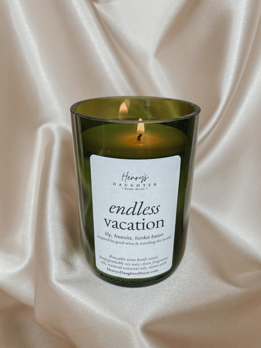 Endless Vacation Wine Bottle Candle (orchid) - Etsy