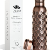 Handmade Pure Copper Water Bottle, Hammered Design, 950ml - Etsy