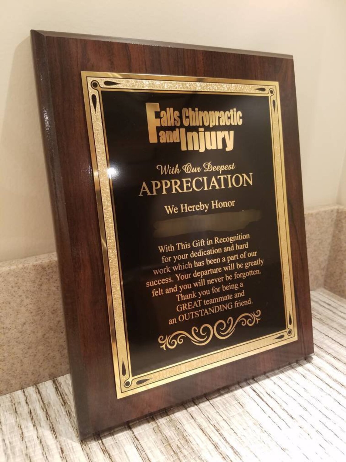 Custom Recognition Plaque 8 X 10 Cherry-finish - Etsy