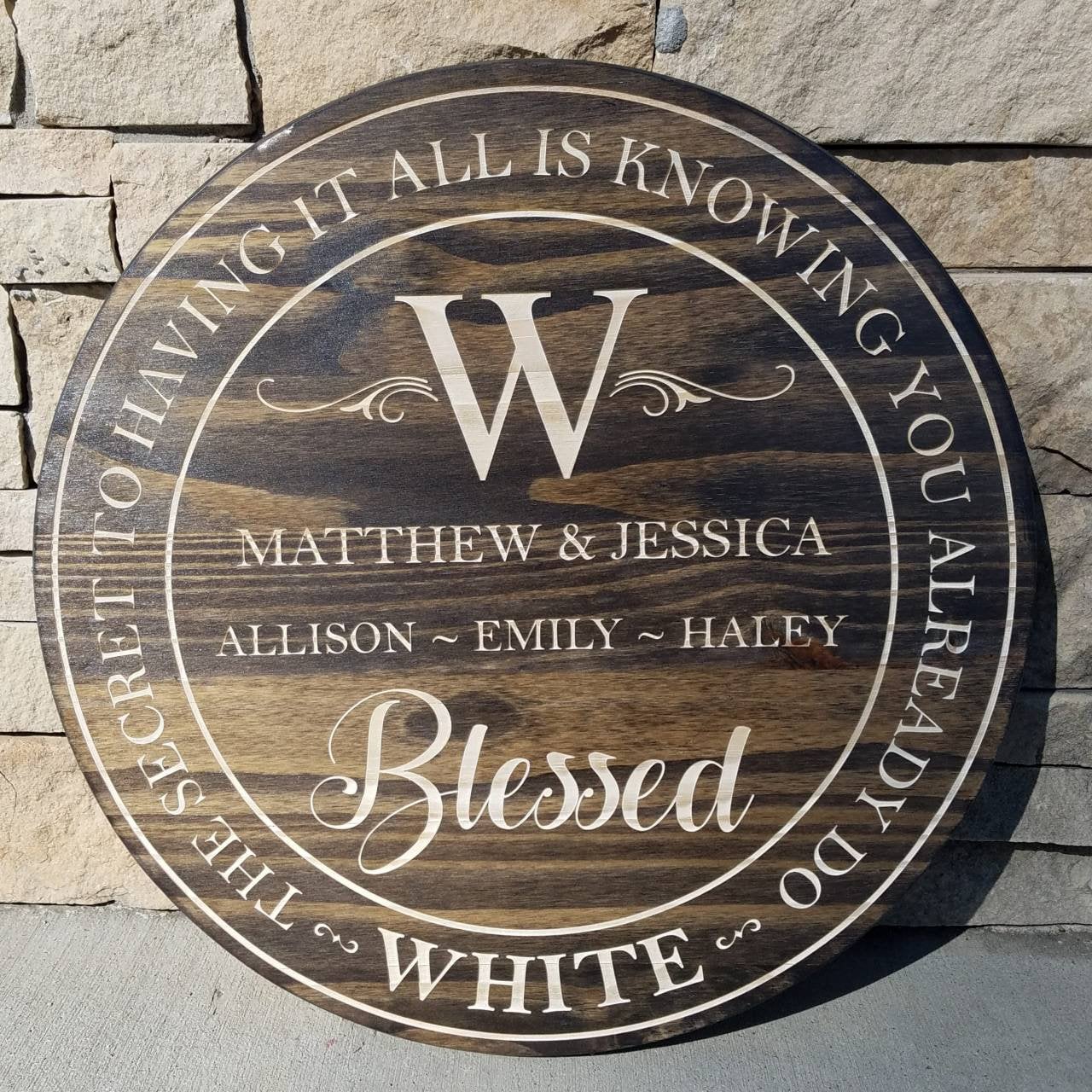 Family Sign 18 x 18 Round Custom Made Signs | Etsy