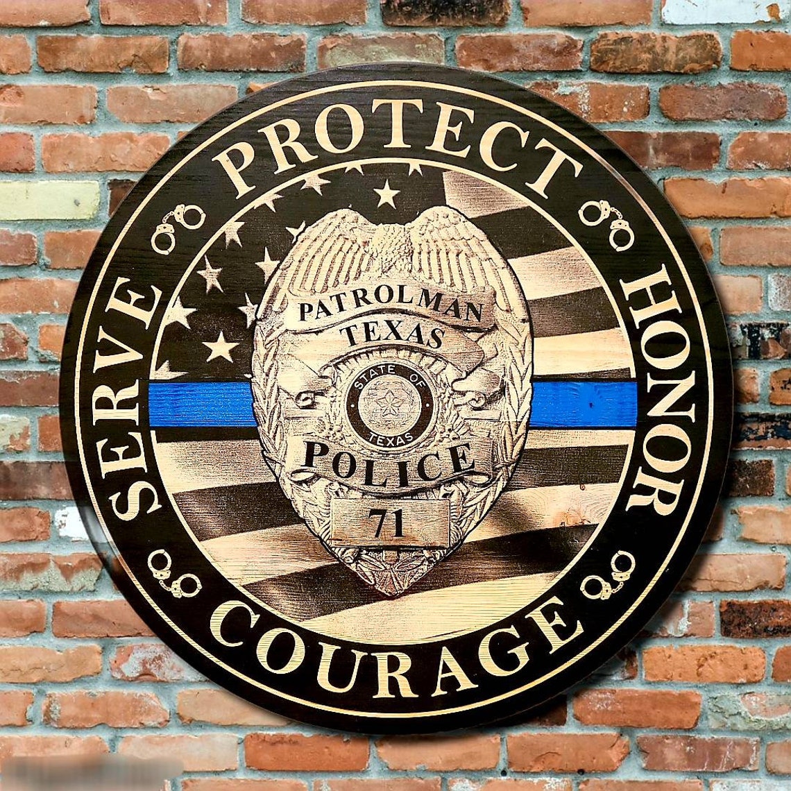 Law Enforcement Wood Sign Laser Etched 17.5 X - Etsy