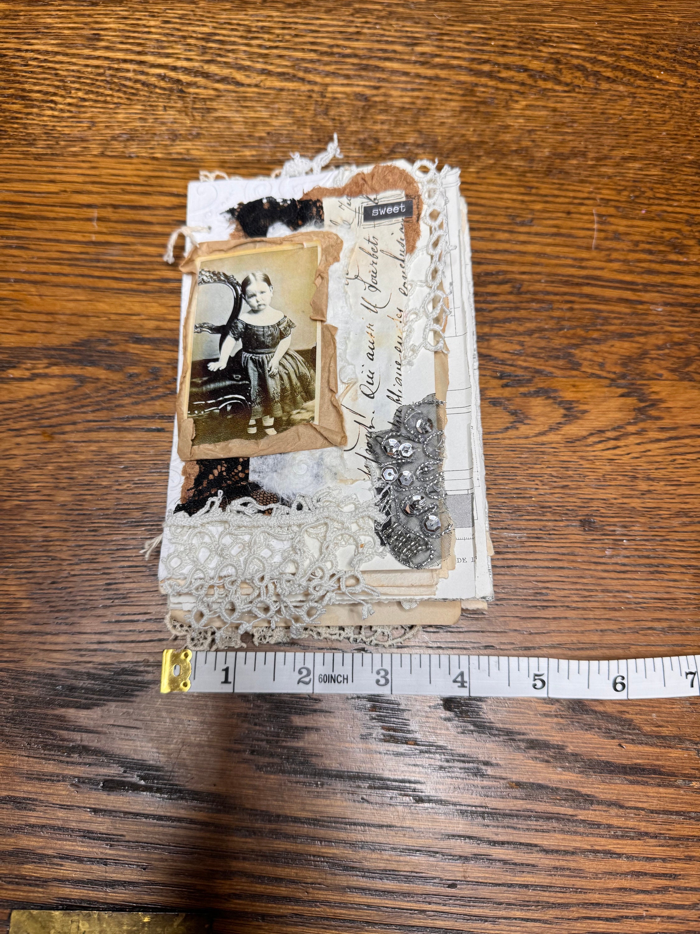 Mini Booklet Junk Journal- Flash Card Cover Vintage Books Paper - Etsy