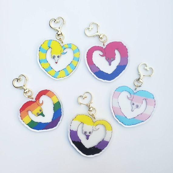 It's a Pride Worm on a String Double Sided Acrylic - Etsy