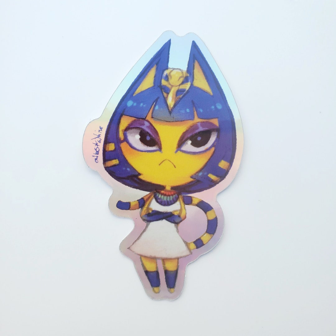 Ankha Holographic Vinyl Sticker - Etsy