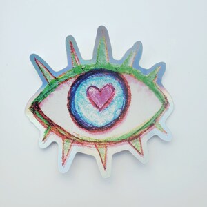 Weirdcore Eye Holographic Vinyl Sticker - Etsy