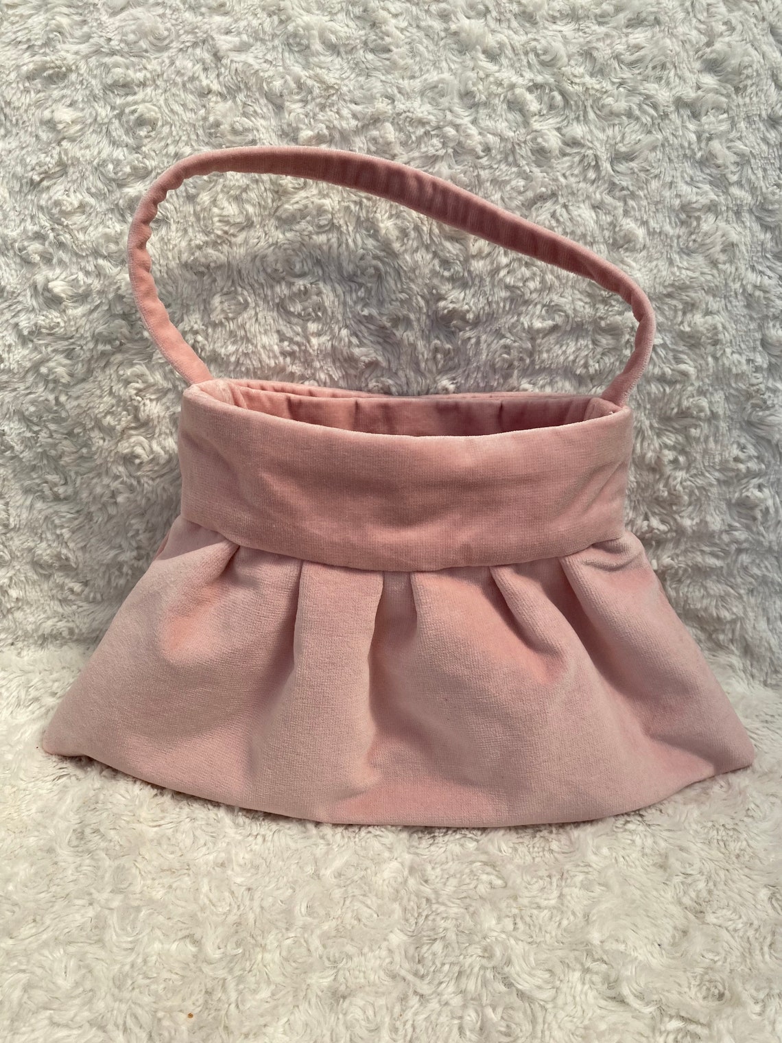 Pink Velvet Handbag With Flower Detail - Etsy