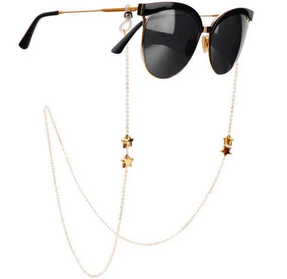 Gold Star Eyeglass Chain Beaded Eyeglass Chain double star | Etsy