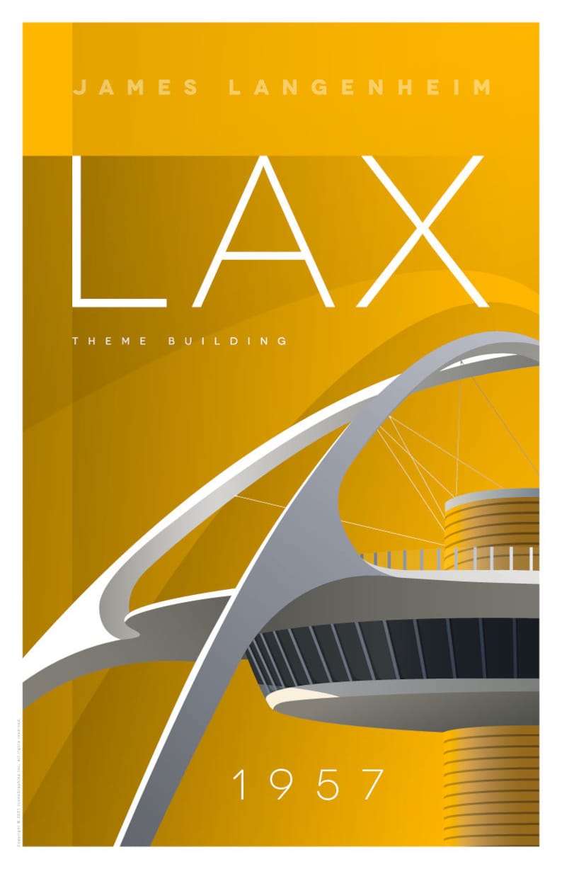 LAX Theme Building | by James Langenheim | Pop Art Poster Print - Etsy
