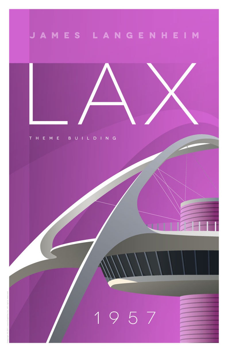 LAX Theme Building | by James Langenheim | Pop Art Poster Print - Etsy