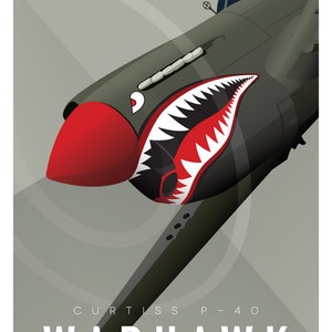 Curtiss P-40 Warhawk | by Donovan Reese Berlin | Pop Art Poster Print ...