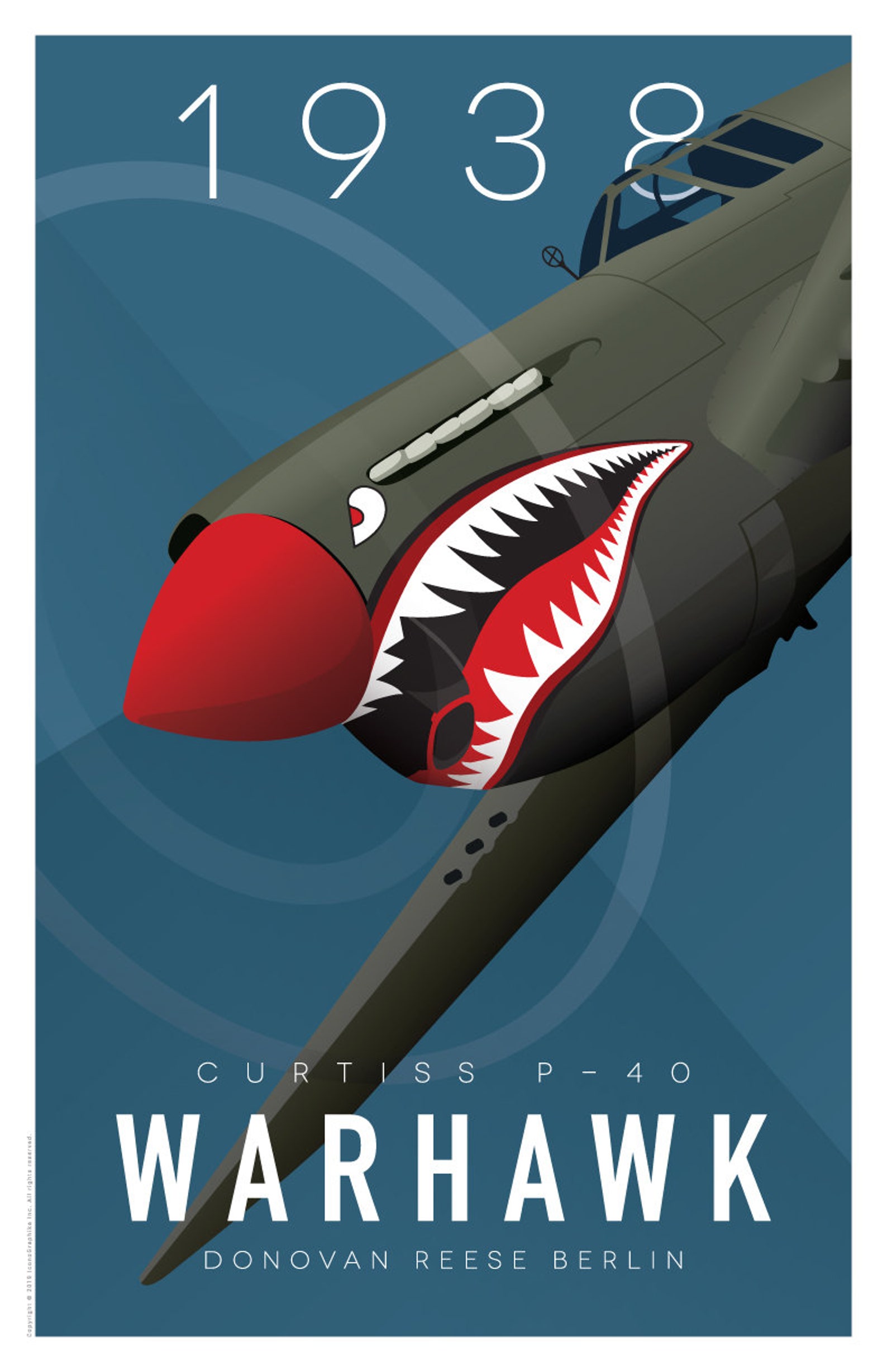 Curtiss P-40 Warhawk | by Donovan Reese Berlin | Pop Art Poster Print ...