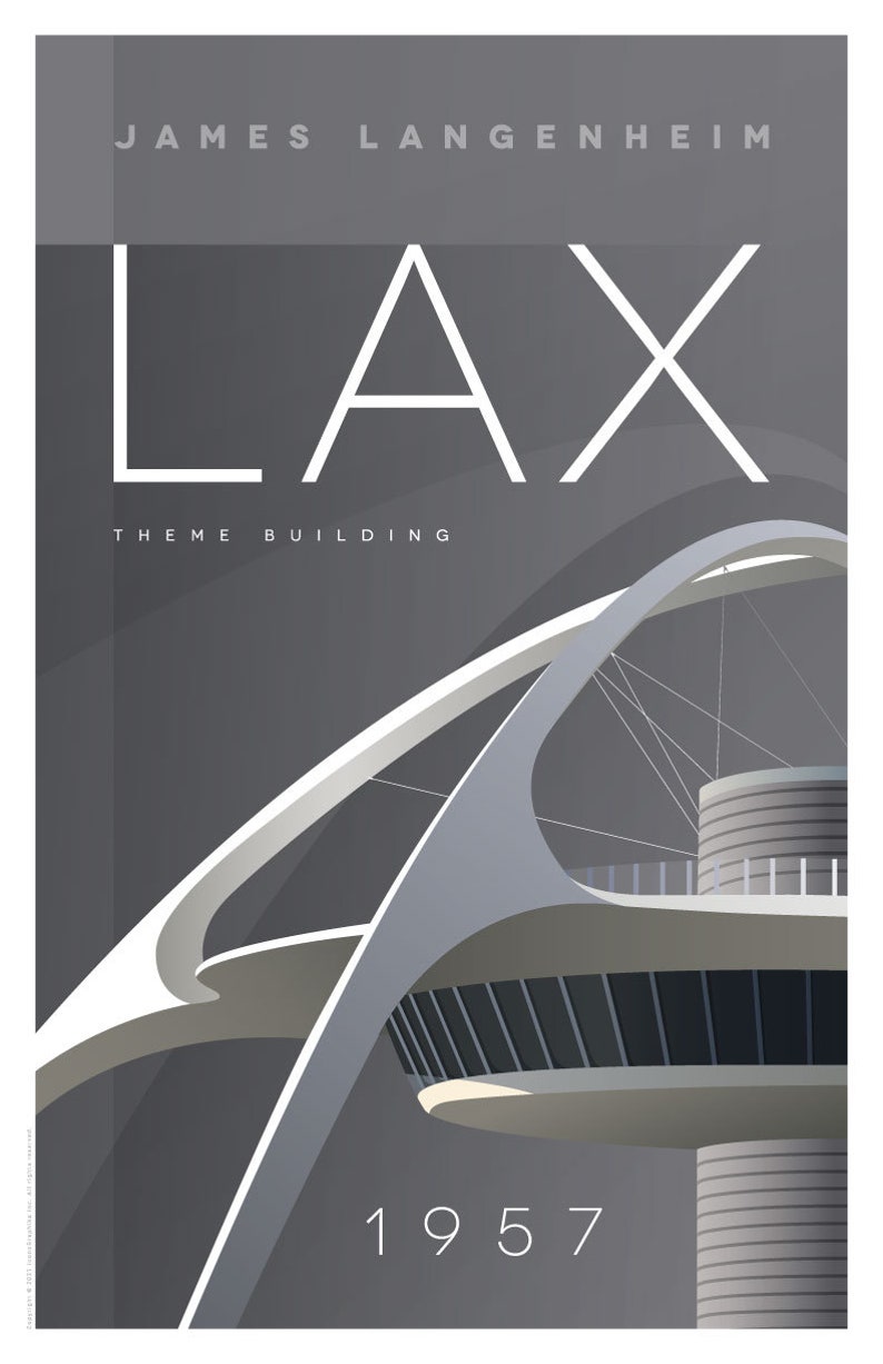 LAX Theme Building | by James Langenheim | Pop Art Poster Print - Etsy