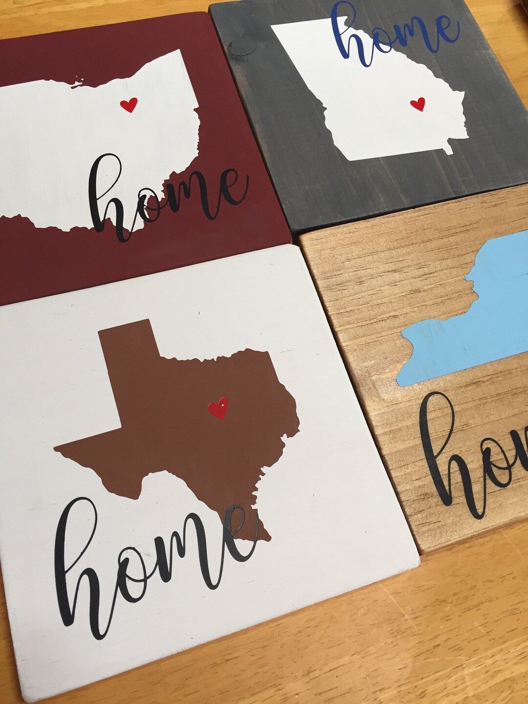 8" X 8" State Sign | Home State | Painted Wood State Sign | Pick Your ...