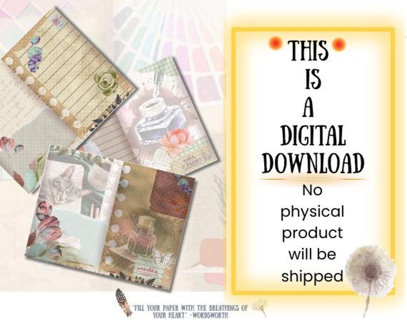 Dear Diary Studio Kitty Junk Journal Pages (digital Download) Cozy ...