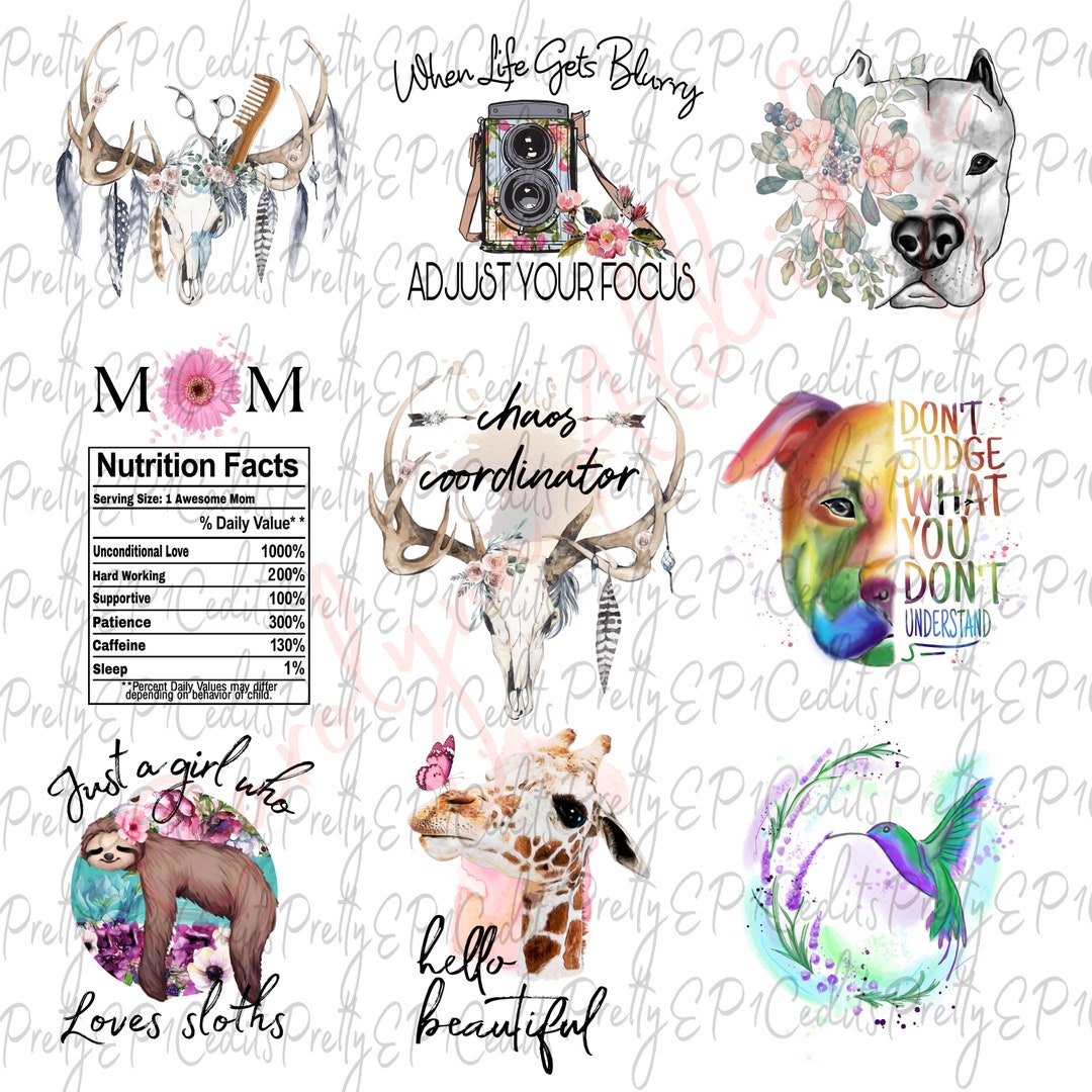 9 Designs Bundle, Digital Download, PNG - Etsy