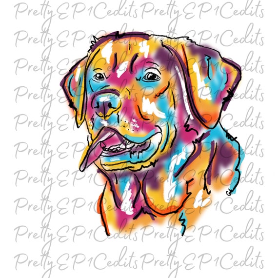 Labrador design pop art dog watercolor dog digital | Etsy