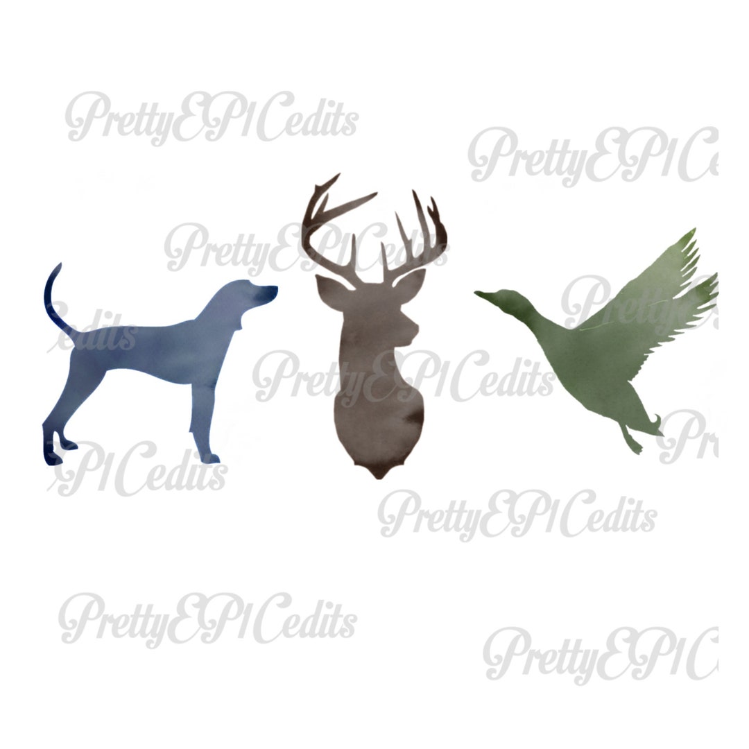 Watercolor PNG Dog Duck Buck Hunting Digital Download Clip Art - Etsy