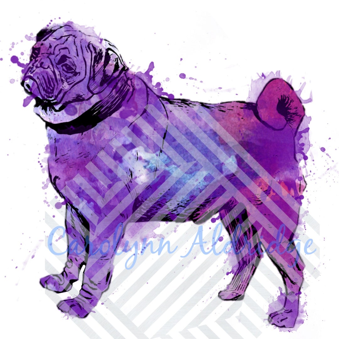 Watercolor Pug, Printable Digital Image, PNG, JPG - Etsy